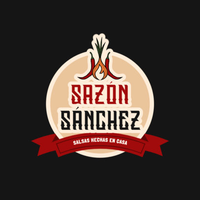 Placeit - Homemade Sauce Brand Logo Template with Illustrated Ingredients