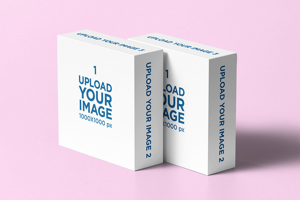 Placeit - Mockup of Two Board Game Boxes Placed Over a Colorful Background