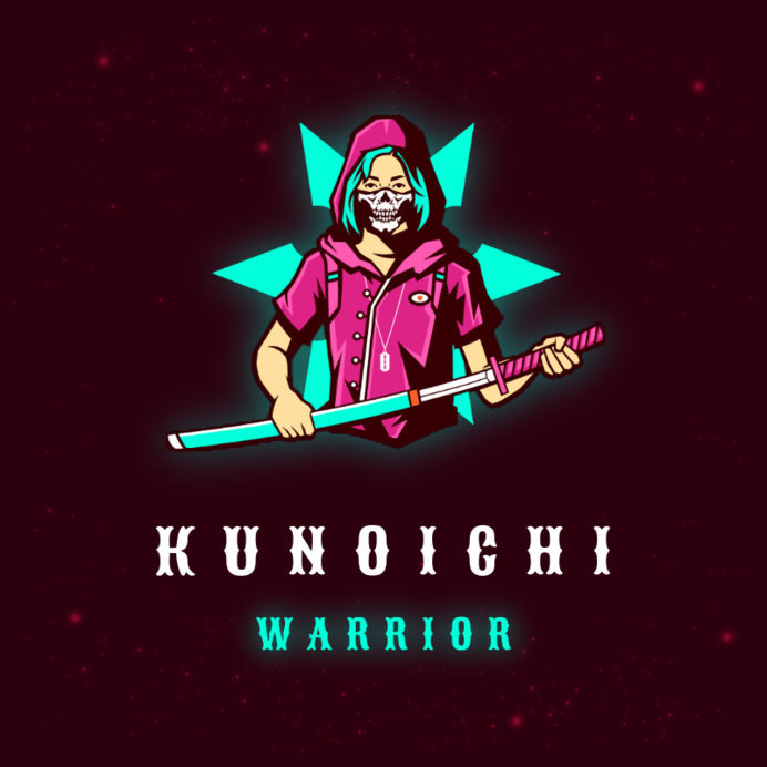 Placeit - Illustrated Gaming Logo Generator Featuring a Kunoichi ...