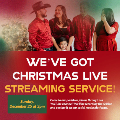 Placeit - Instagram Post Maker for a Live Stream Christian Christmas ...
