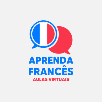 Placeit - French School Logo Maker for an Online Language Institute