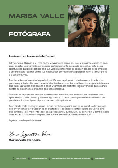 Placeit Professional Linkedin Cover Letter Template For A Photographer