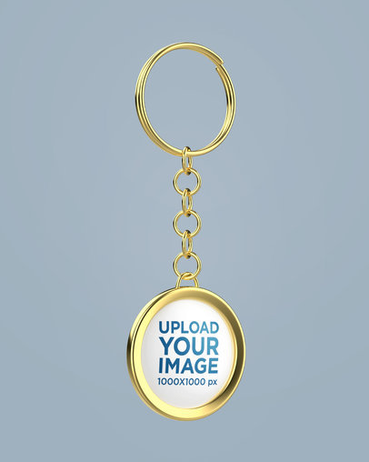 Placeit - Mockup of a Golden Luxury Keychain