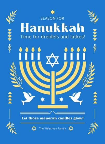 Placeit - Holiday Greeting Card Template to Celebrate Hanukkah