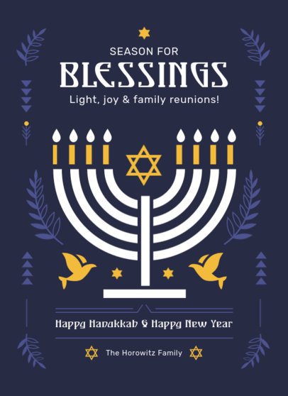 Placeit - Greeting Card Template Featuring a Festival of Lights Theme