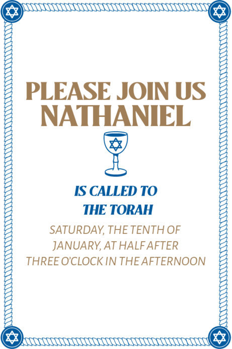 Placeit - Invitation Design Creator for Bar-Mitzvah Featuring Jewish ...