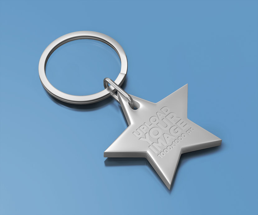 Placeit - Mockup of a Star-Shaped Keychain Placed on a Customizable ...