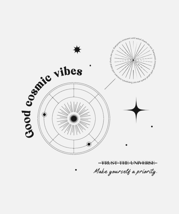 Placeit T Shirt Design Creator With A Positivity Quote For Astrology Enthusiasts