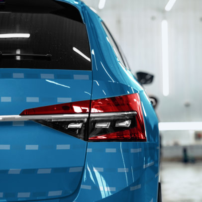 Placeit - Car Decal Mockup Featuring the Back of an SUV