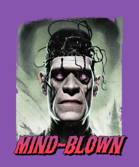 Placeit - T-Shirt Design Maker Featuring an AI-Themed Frankenstein ...