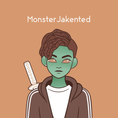 Placeit - Avatar Creator Featuring an Anime Character With a Sword