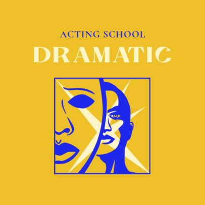 Placeit - Drama School Logo Template Featuring a Actor Graphic