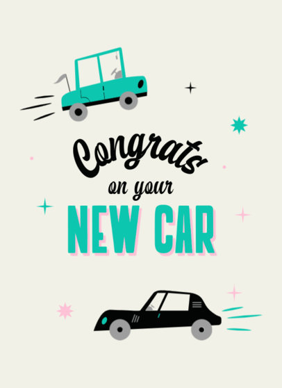 Placeit - Congratulatory Greeting Card Template for Getting a Brand New Car