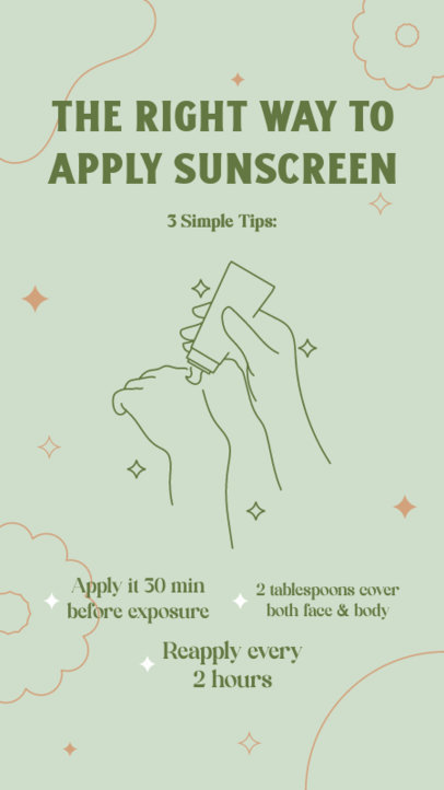 Placeit - Instagram Story Generator Featuring a Sunscreen Tutorial Guide