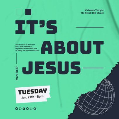 Placeit - Christian-Themed Instagram Post Maker with a Quote About Jesus