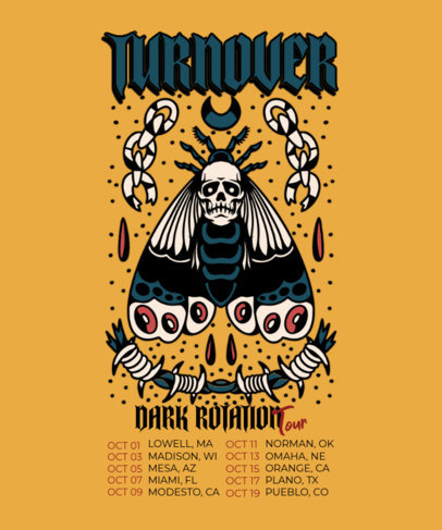 Placeit - Back T-Shirt Design Generator for a Punk Bands Merch with an ...