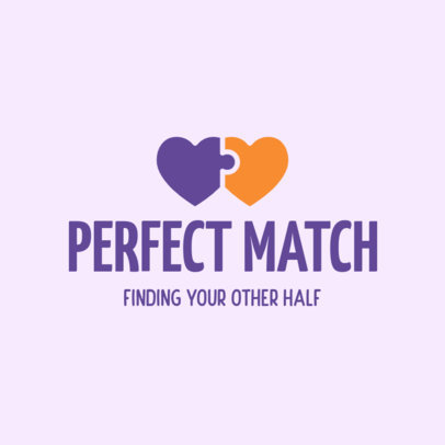 Placeit - Dating App Logo Generator Featuring a Heart-Shaped Puzzle ...