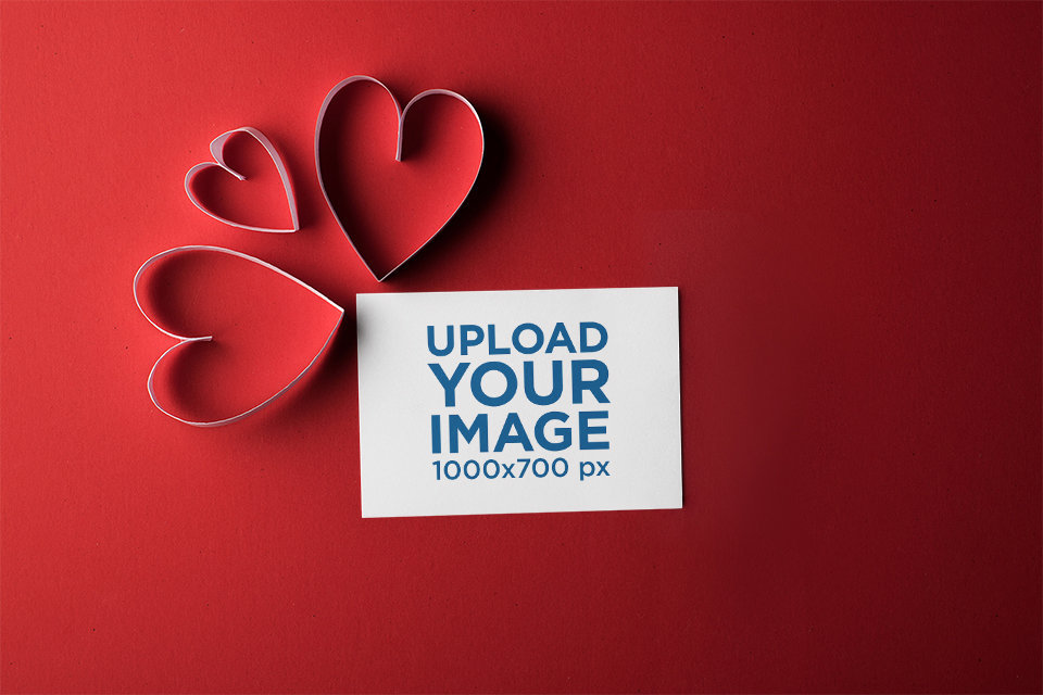 Placeit - Horizontal Flyer Mockup Featuring Paper Hearts for Valentine ...