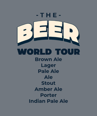 Placeit - Back T-Shirt Design Maker Featuring a Parody World Tour Theme