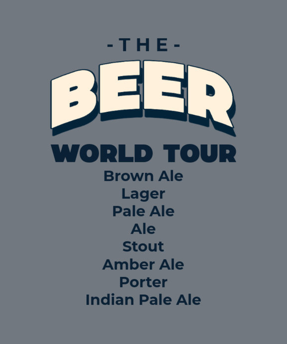 Placeit - Back T-Shirt Design Maker Featuring a Parody World Tour Theme