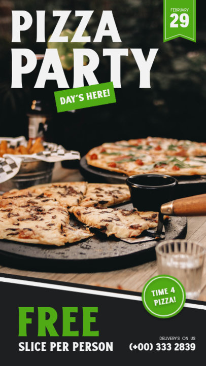 Placeit - Instagram Story Creator Featuring a Pizza Party Event Ad