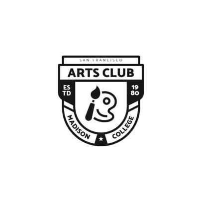 Placeit - Logo Generator for a College Arts Club Featuring Painting Tools