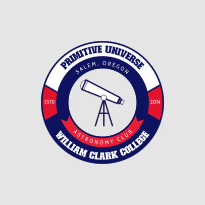 Placeit - Astronomy Club Logo Creator Featuring a Telescope Graphic