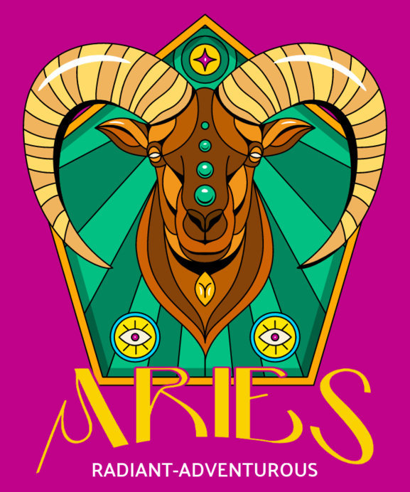 Placeit - T-Shirt Design Generator with an Aries-Inspired Ram Illustration
