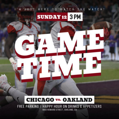 Placeit - Instagram Post Template for a Football-Themed Happy Hour at a ...