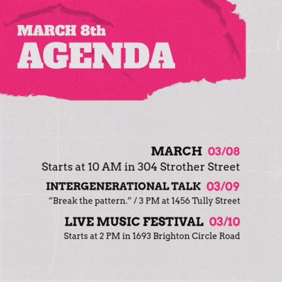 Placeit - Instagram Post Generator with an Itinerary for a Women's Day ...