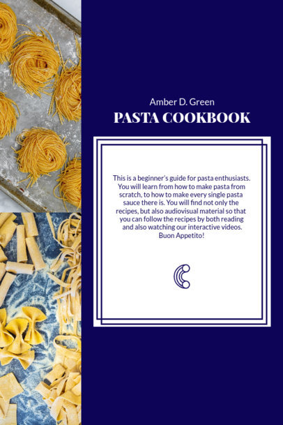Placeit - Italian Back Book Cover Maker for a Pasta Cookbook