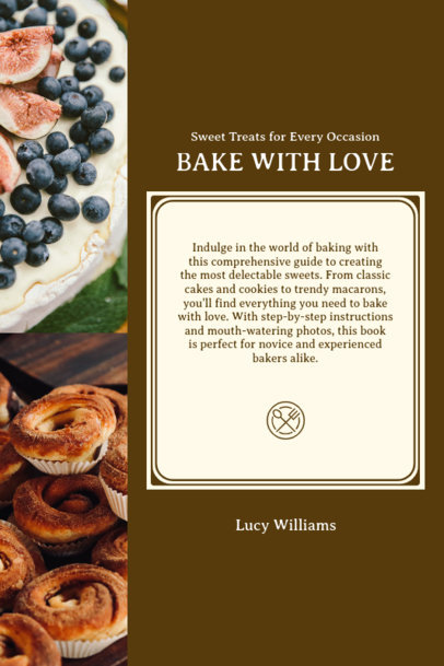 Placeit - Bakery Back Book Cover Generator Featuring a Desserts Theme