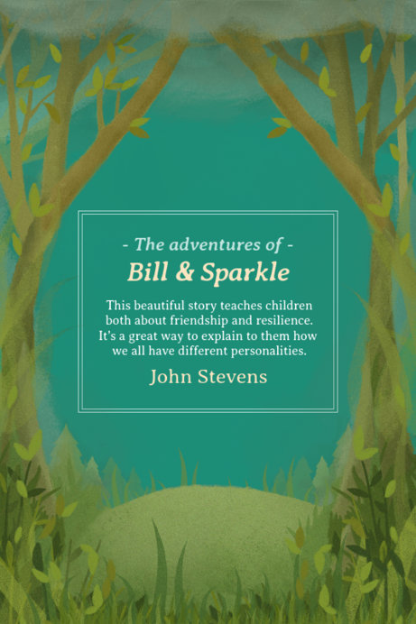 Placeit - Back Book Cover Template Featuring an Adventure Theme for Kids