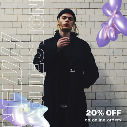 Placeit - Instagram Post Template with Streetwear Photographs for ...