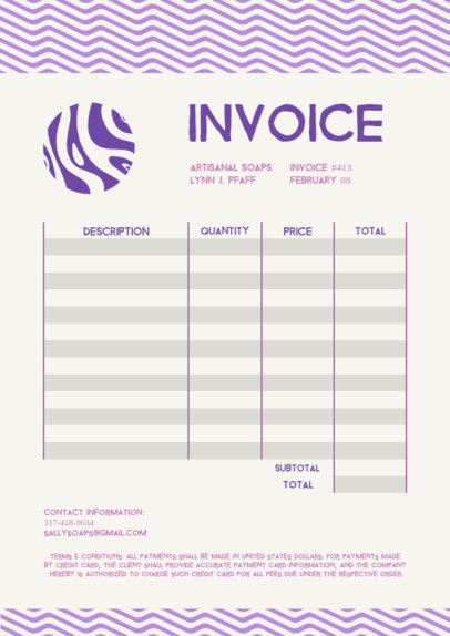 Placeit - Invoice Template for an Artisanal Soap Store