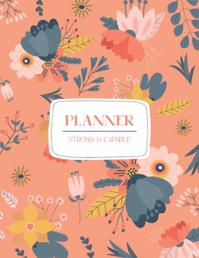 Placeit - Floral Planner Cover Maker With a Powerful Phrase