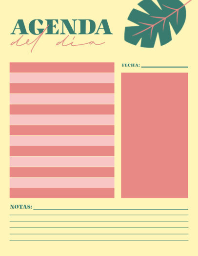 Placeit - Daily Planner Design Creator Featuring an Illustrated Leaf ...