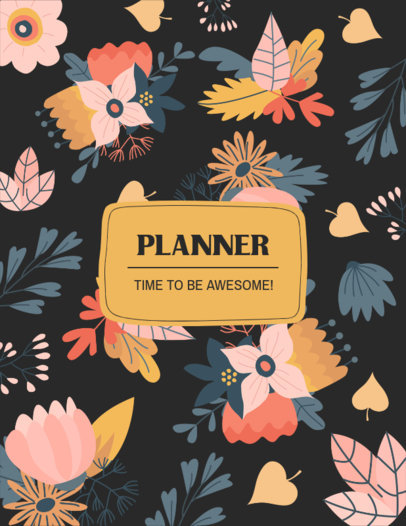 Placeit - Planner Cover Creator With Floral Illustrations and a Quote