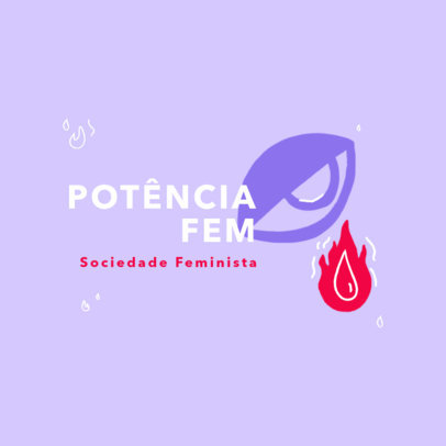 Placeit - Feminist Society Logo Creator Featuring a Flaming Tear Graphic