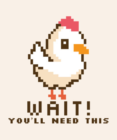 Placeit - T-Shirt Design Maker Featuring an 8-Bit Chicken Inspired by Zelda