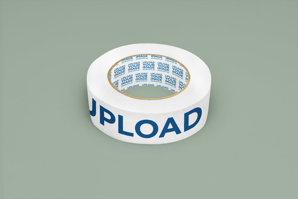 Placeit - Mockup Featuring a Branding Tape Placed over a Solid Surface