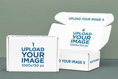 Placeit - Mockup of Two Boxes Placed Next to Each Other in a Studio