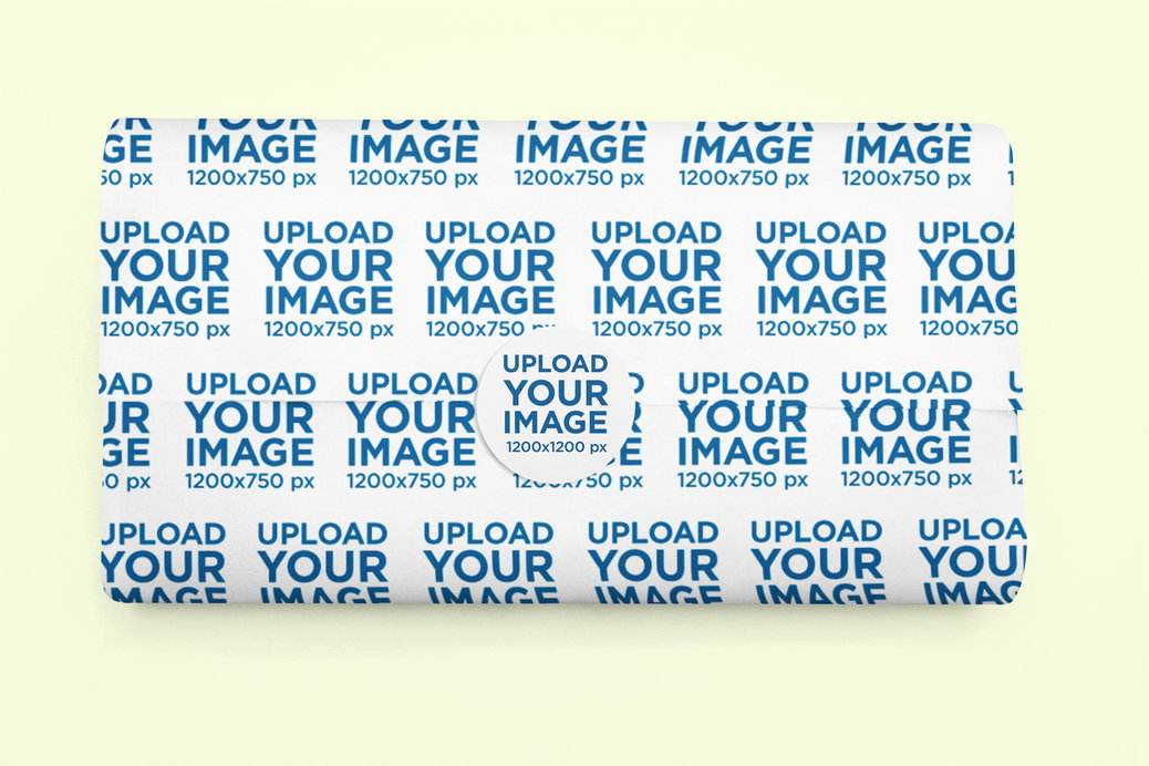 Placeit - Wrapping Paper Mockup Featuring a Rounded Sticker