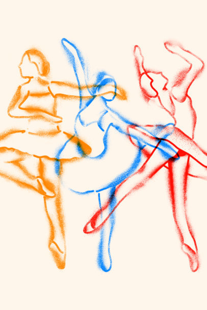 Placeit - Art Print Maker Featuring Graffiti Ballet Dancers