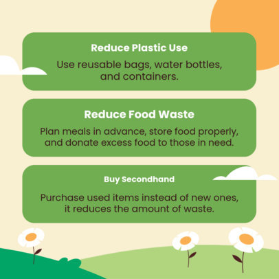 Placeit - Instagram Post Template Featuring Eco-Friendly Tips and ...