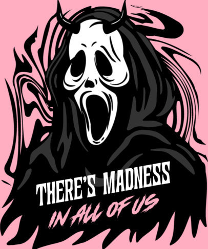 Placeit - T-Shirt Design Template Featuring a Scream-Inspired Illustration