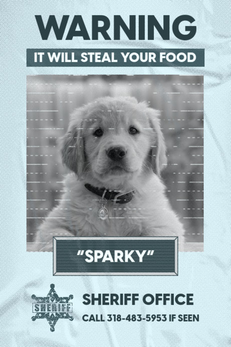Placeit - Most Wanted Poster Template Featuring an Adorable Puppy Photo