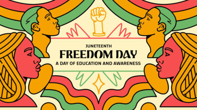 Placeit - YouTube Banner Creator for Juneteenth with Illustrated Faces