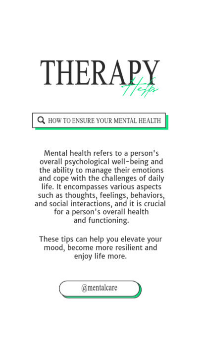 Placeit - Instagram Story Template Featuring a Therapy Advice for a ...