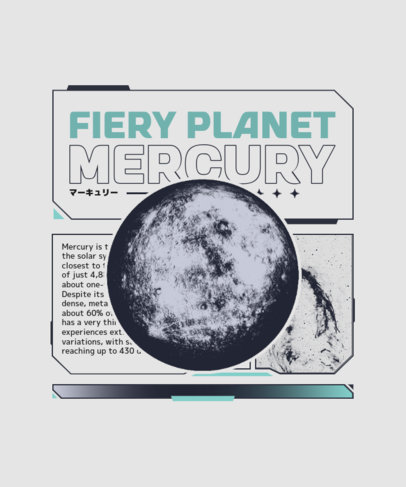Placeit - T-Shirt Design Generator Featuring a Mercury Planet for Space Day